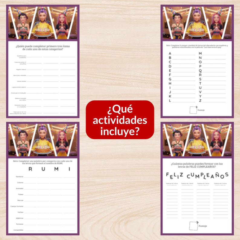 Pack De Juegos Para Fiesta De Cumpleaños De Guerreras K-pop Demon ...