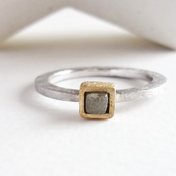 Modern Diamond Ring - Etsy