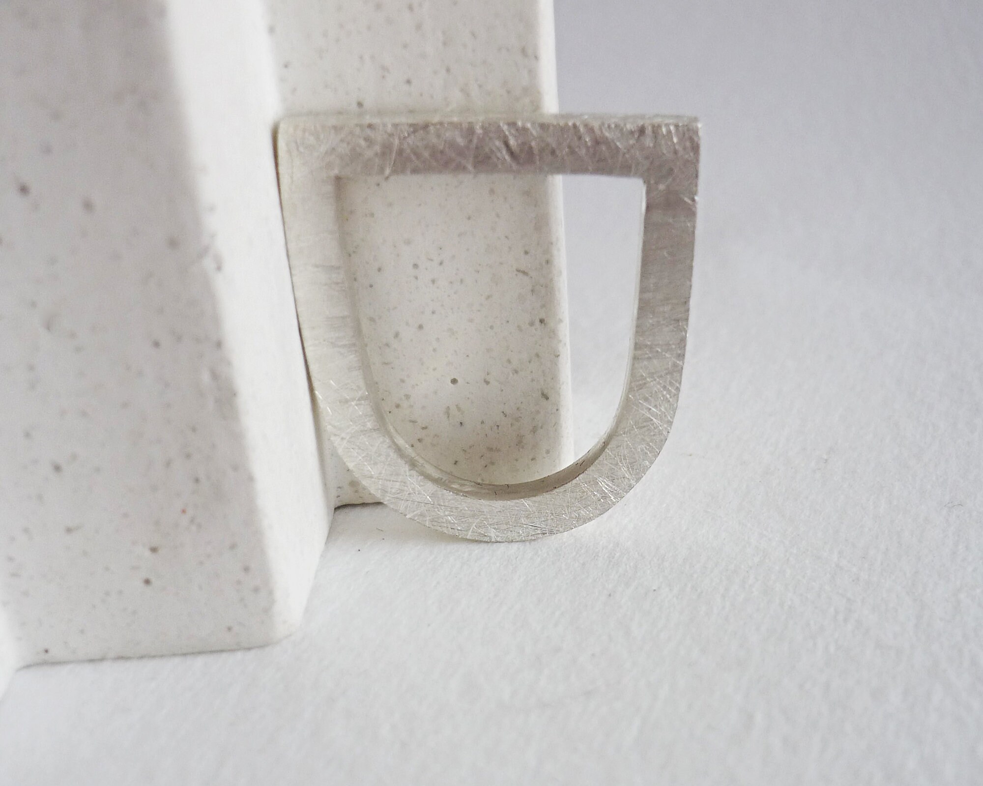 Geometric ring in sterling silver for women Minimalist silver | Etsy