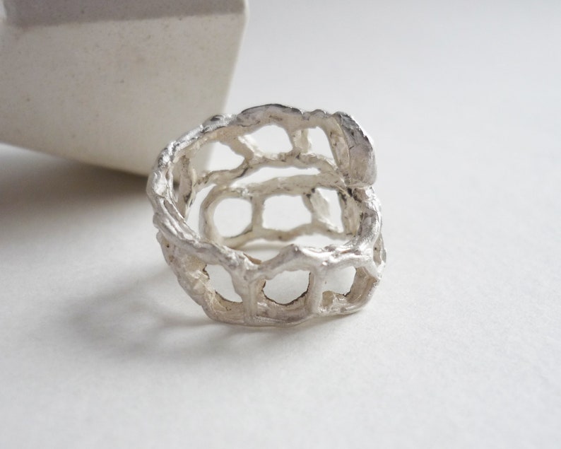 Gaudi Open Ring Silver Cross Ring Modernist Ring Gift for - Etsy
