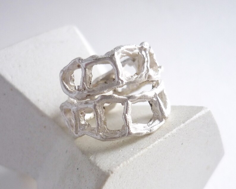 Gaudi Open Ring Silver Cross Ring Modernist Ring Gift for - Etsy