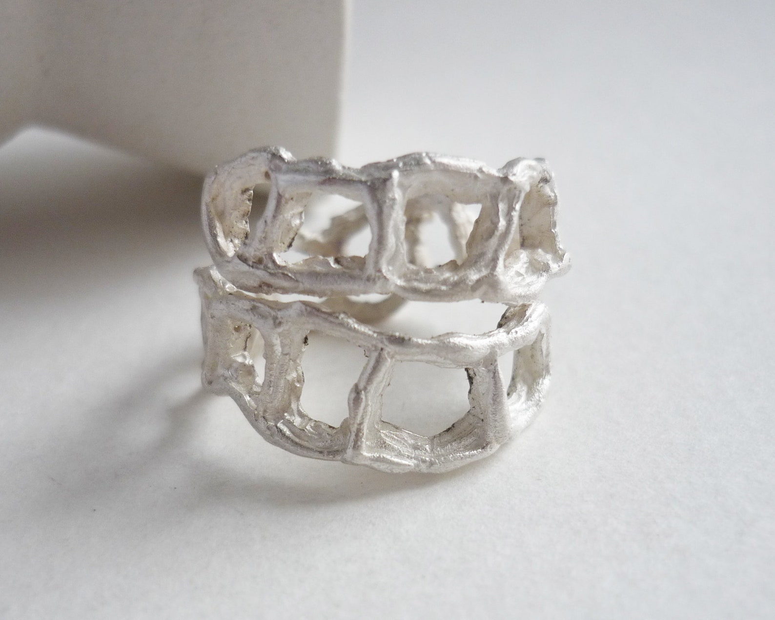 Gaudi Open Ring Silver Cross Ring Modernist Ring Gift for - Etsy