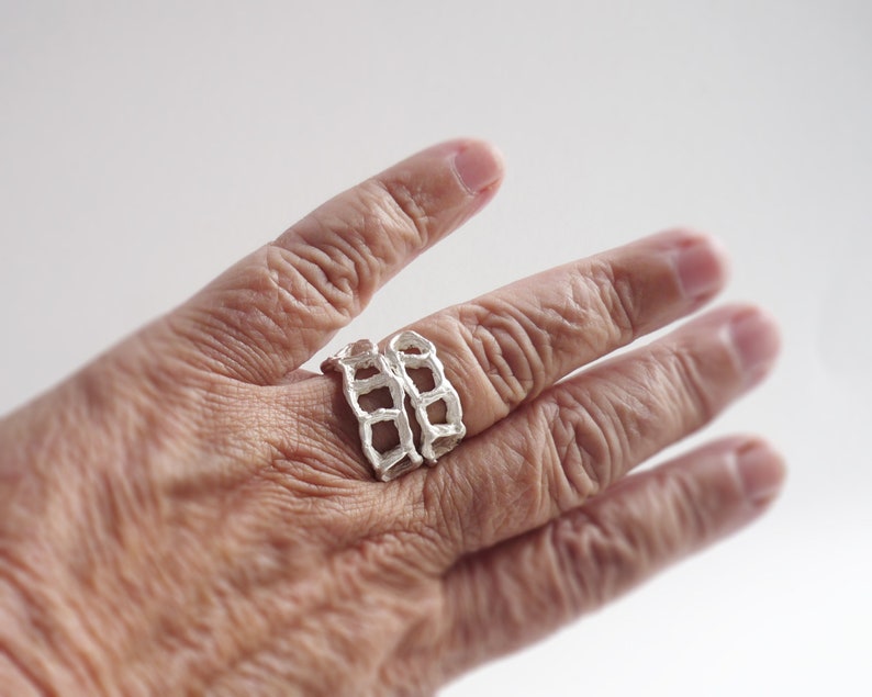 Gaudi Open Ring Silver Cross Ring Modernist Ring Gift for - Etsy