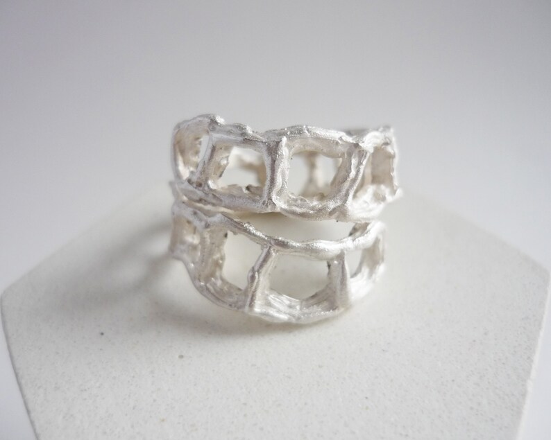 Gaudi Open Ring Silver Cross Ring Modernist Ring Gift for - Etsy