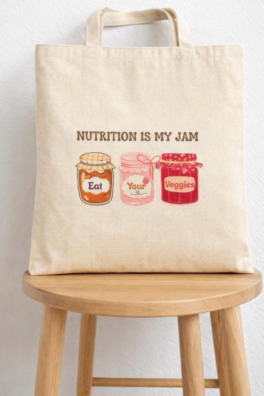 Nutrition is My Jam Tote Bag | Jam Jar Illustration, Gifts for ...
