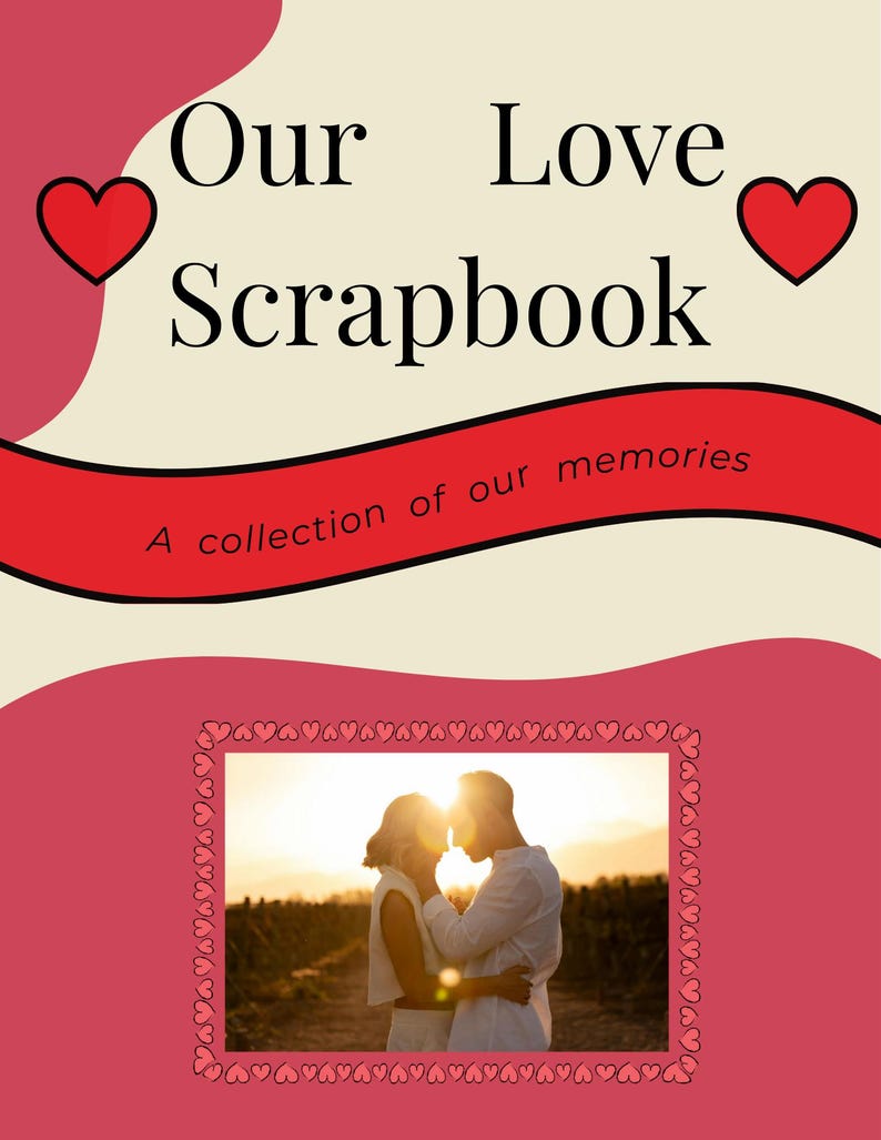 Love Scrapbook Printable | Editable Canva Template | Romantic Couple ...