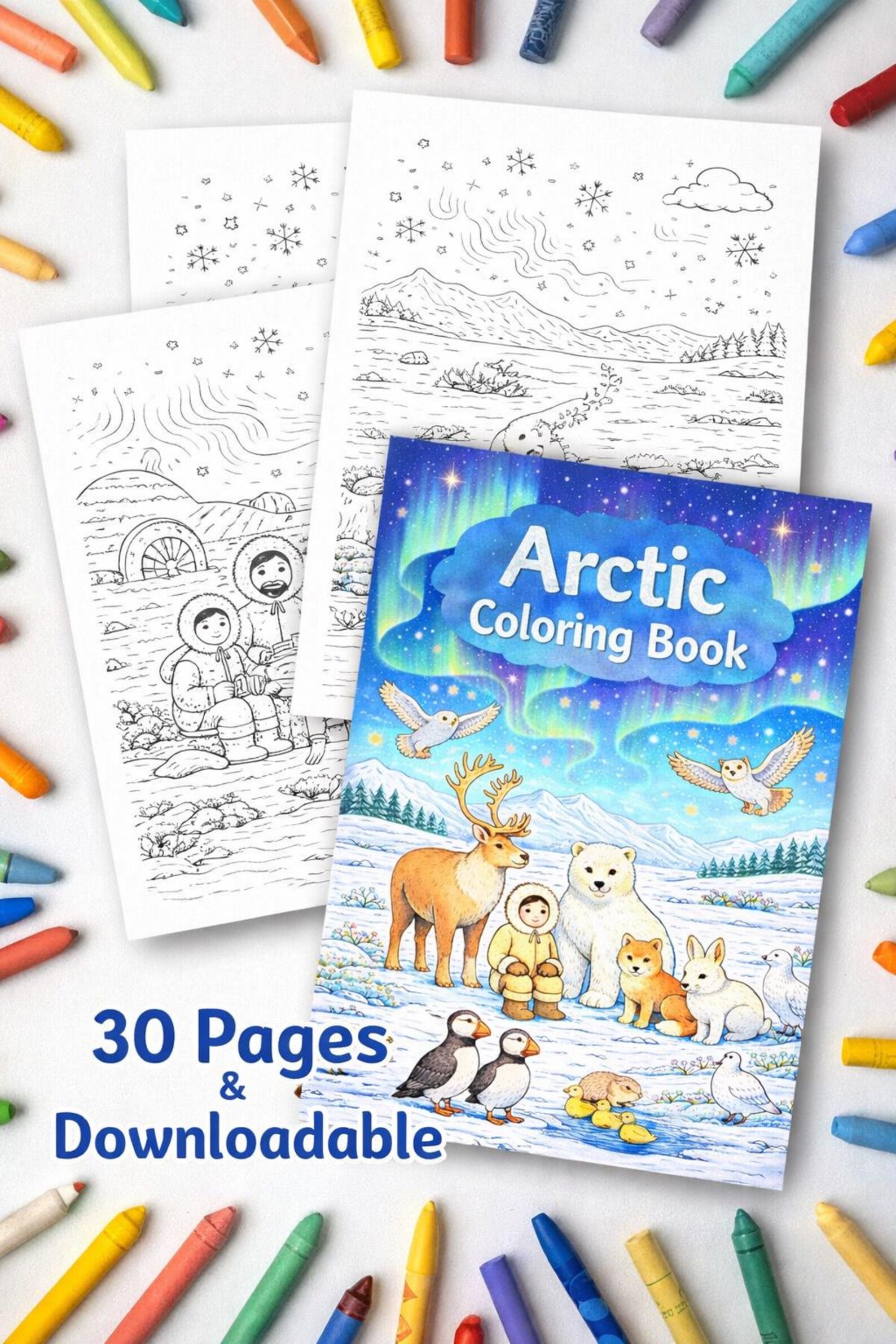 Arctic Animals Coloring Book for Kids | 30 Pages Printable (PDF) - Etsy