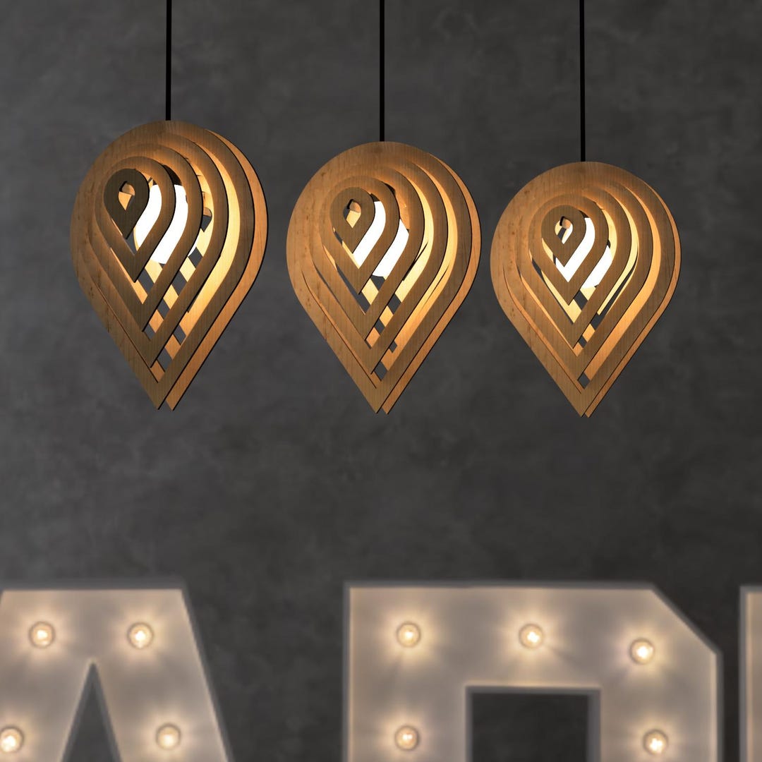 Water Drop Wooden Lamp SVG | Laser Cut Lampshade File | CNC Glowforge ...