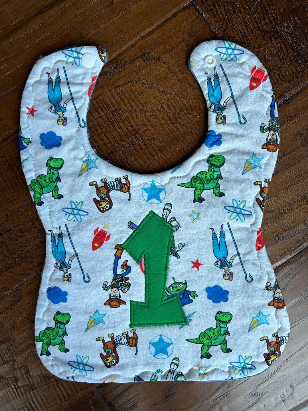 First Birthday Bib, Toy Story 1st Birthday Bib: Custom Characters, Soft ...