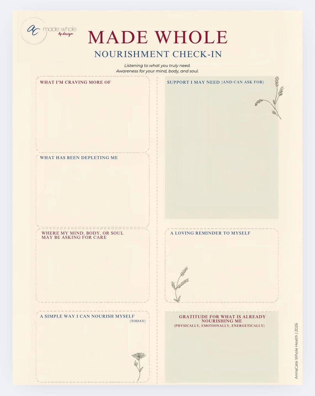 Made Whole Ritual Mini Set | Printable Daily Ritual Pages | Analog Well ...