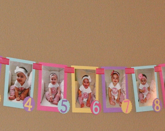 12 Month Photo Banner Birthday Banner Sweet Treats - Etsy
