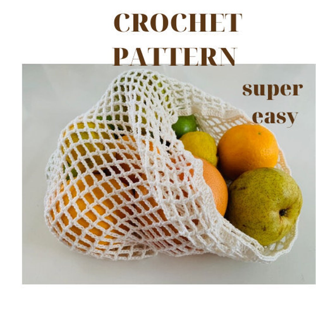 Produce Bag Crochet Pattern, Easy Net Bag Tutorial, Reusable Bag With ...