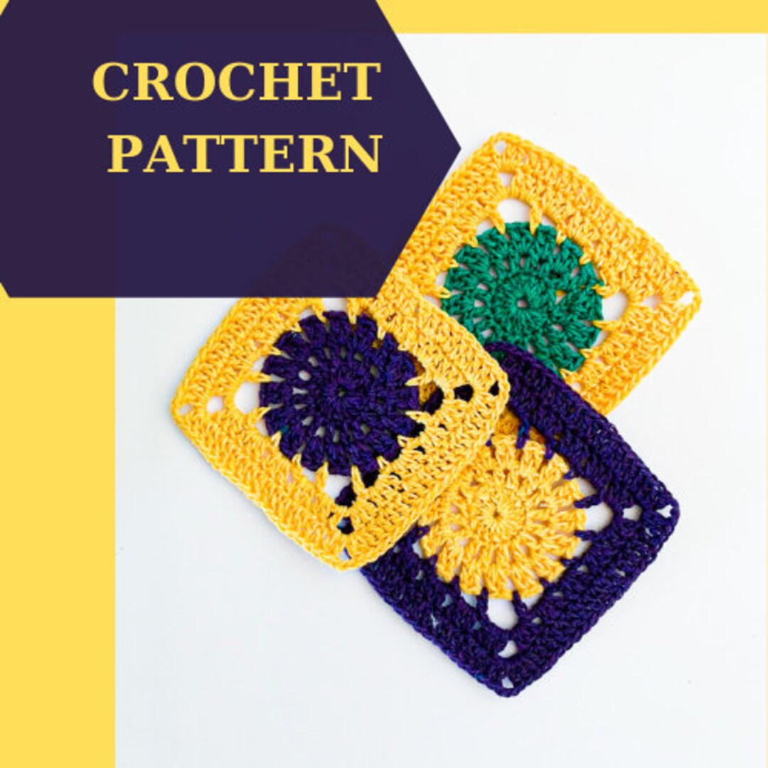 CROCHET PATTERN PDF Granny Squares Coaster Crochet Pattern - Etsy