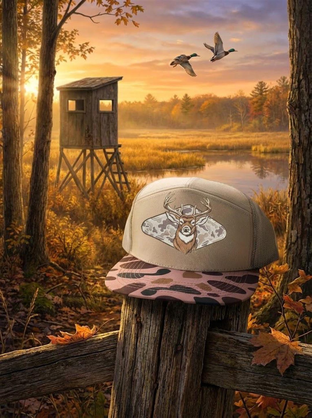 Embroidered Deer Hunting Hat, Vintage Camo Whitetail Antlers - Etsy