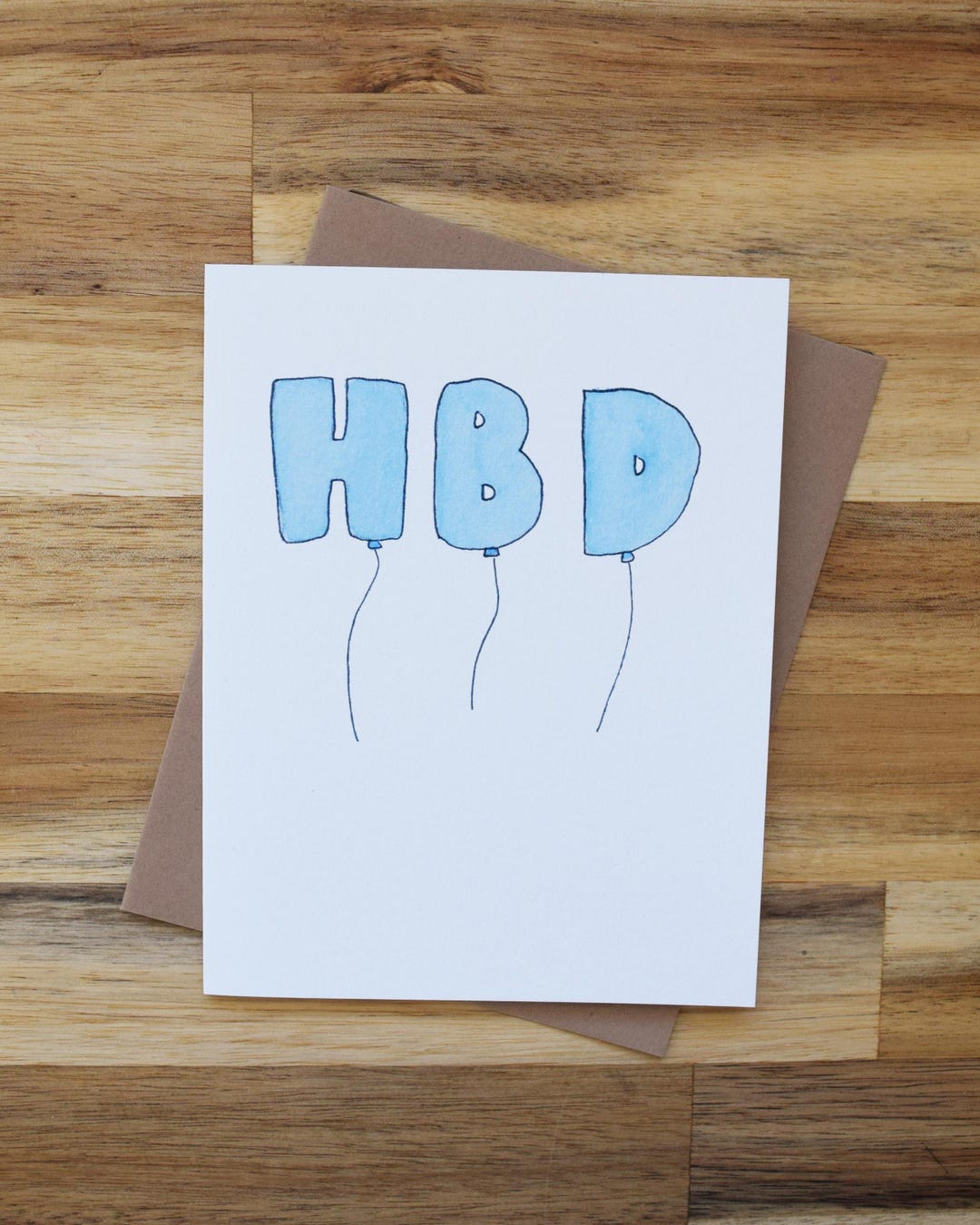HBD Balloons | Birthday Card - Etsy