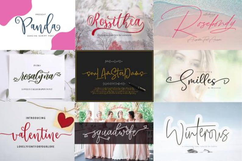 Cricut Font Bundle – Handwritten Script , Canva Fonts, Cursive ...