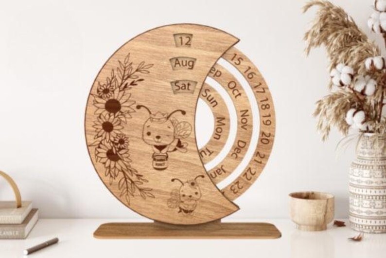 Laser Cut Perpetual Calendar SVG Bundle – 3D Multilayer Wood Decor ...