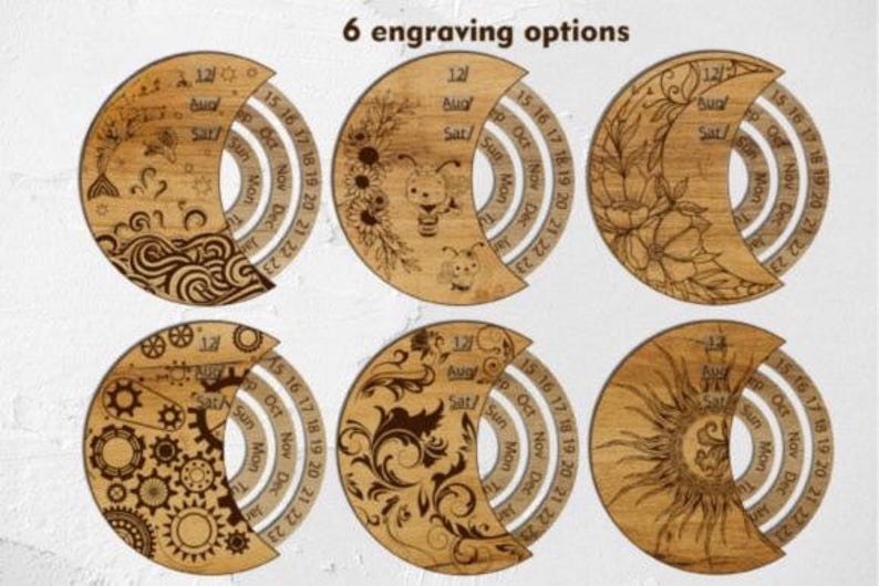 Laser Cut Perpetual Calendar SVG Bundle – 3D Multilayer Wood Decor ...