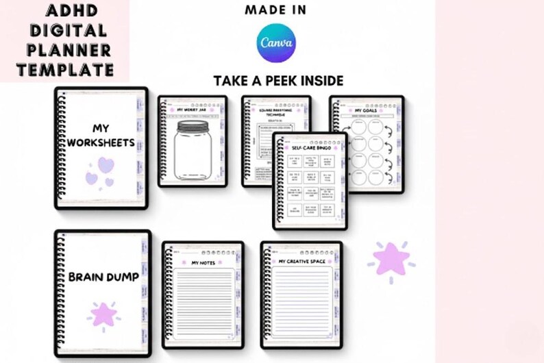 ADHD Digital Planner 2026, Daily Life Organizer, Neurodivergent Adult ...