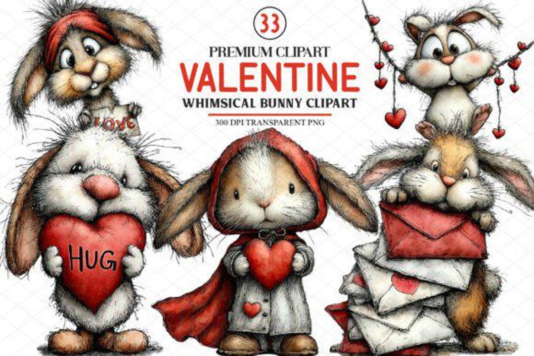 Valentine Bunny Clipart — Valentines Shirt, Retro School Valentine ...