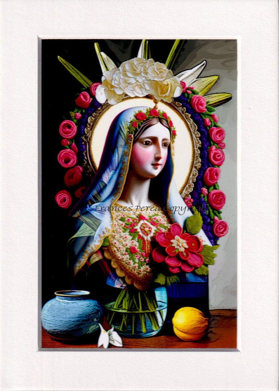 Virgin Mary Matted Print 5x7 Photo Collage Madonna Digital - Etsy