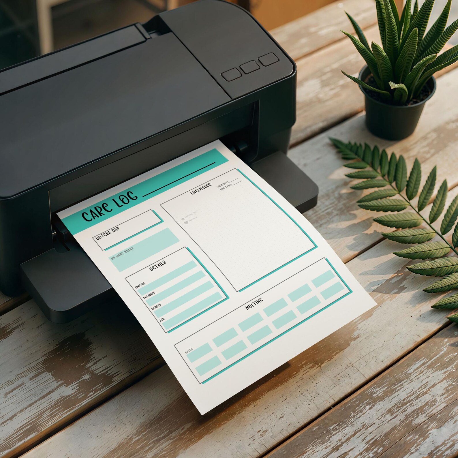 Jumping Spider Care Log | Printable PDF & Tablet Planner | Feeding Molt ...