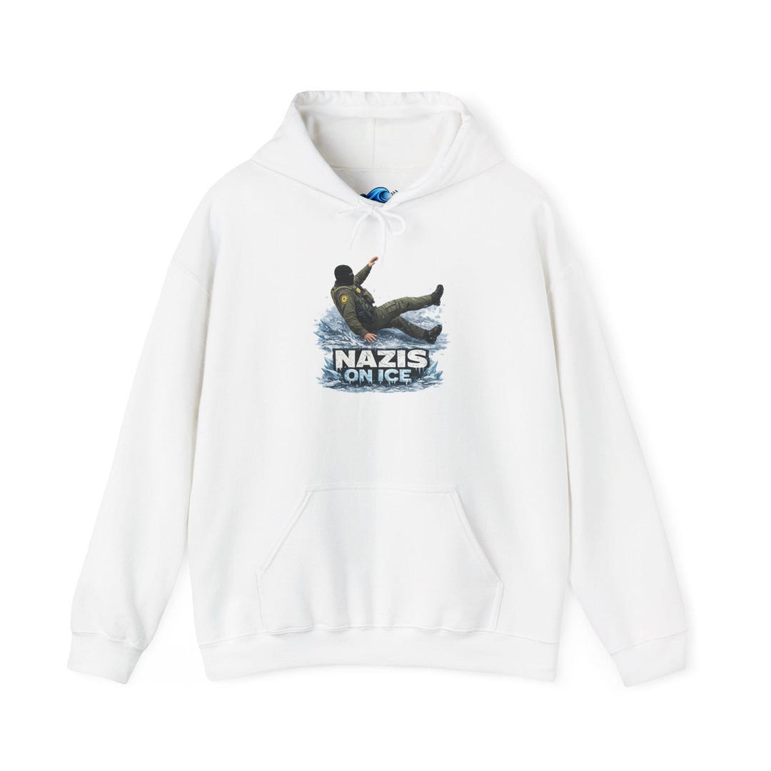 Nazis on Ice Hoodie | Anti-fascist Ice Skater Graphic - Etsy