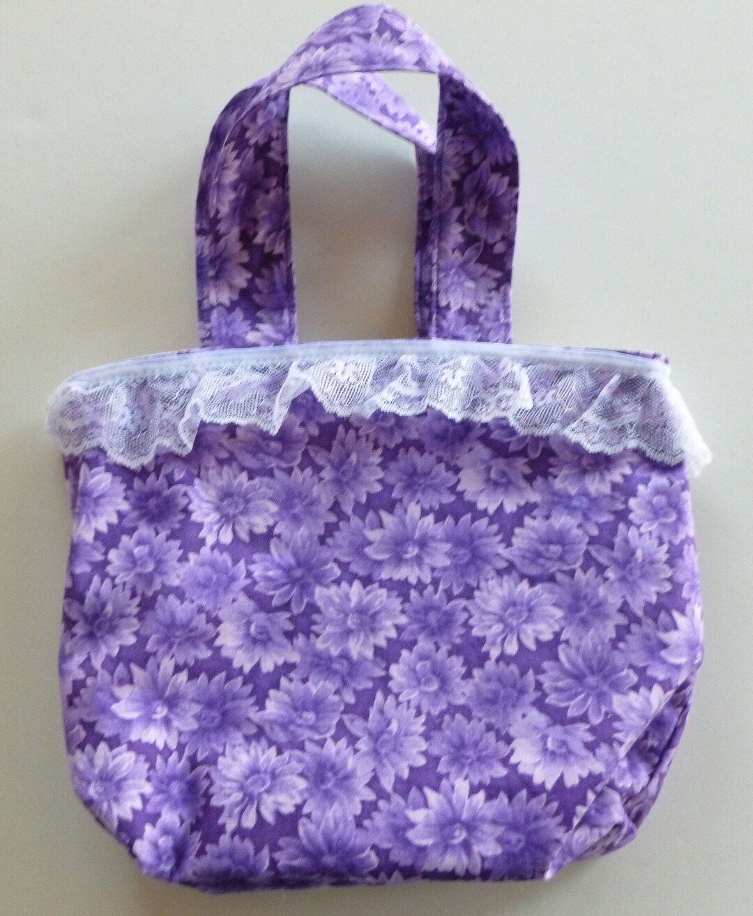 Lined Purple Floral Girl's Purse; Girl's Gift; Girl's Purse; Purple ...