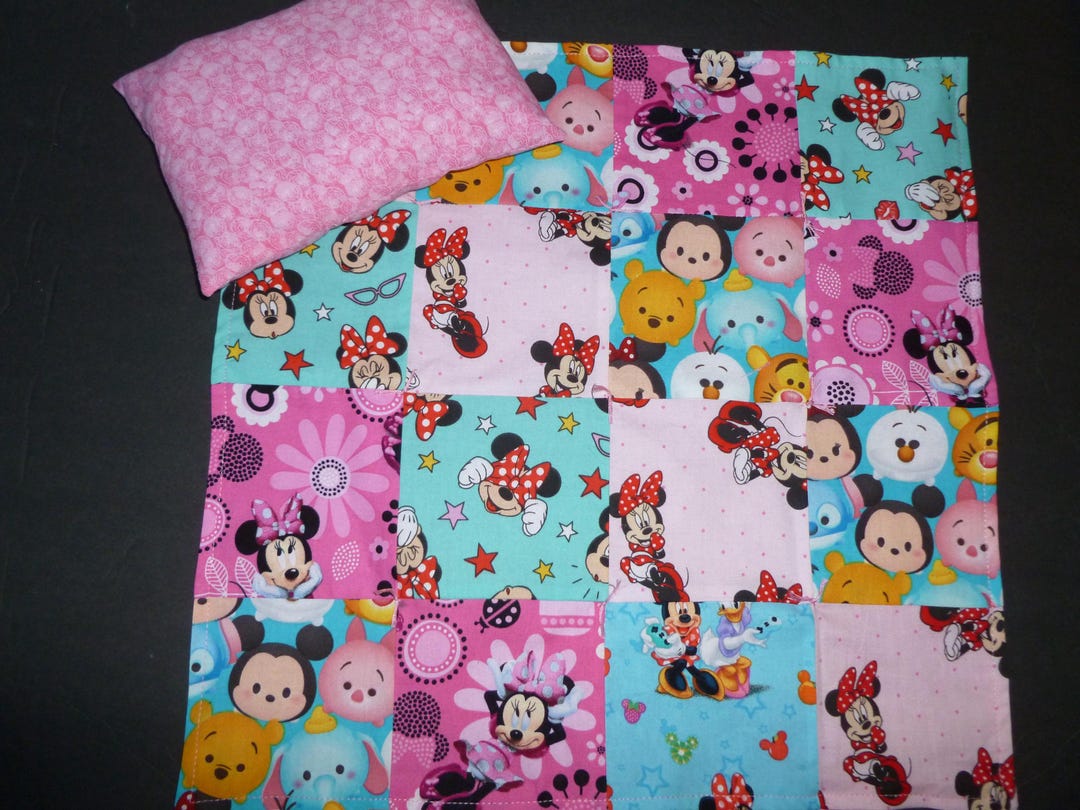 Mickey Mouse and Minnie Mouse Doll Quilt Set or Child's Mini Blanket ...
