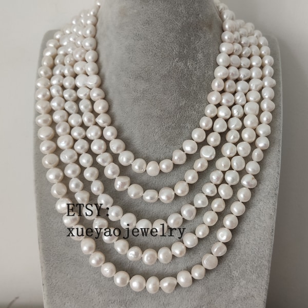 Long Pearl Necklace - Etsy