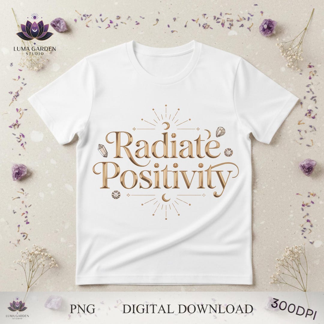 Radiate Positivity Healing Quote PNG | Spiritual Manifestation Art ...