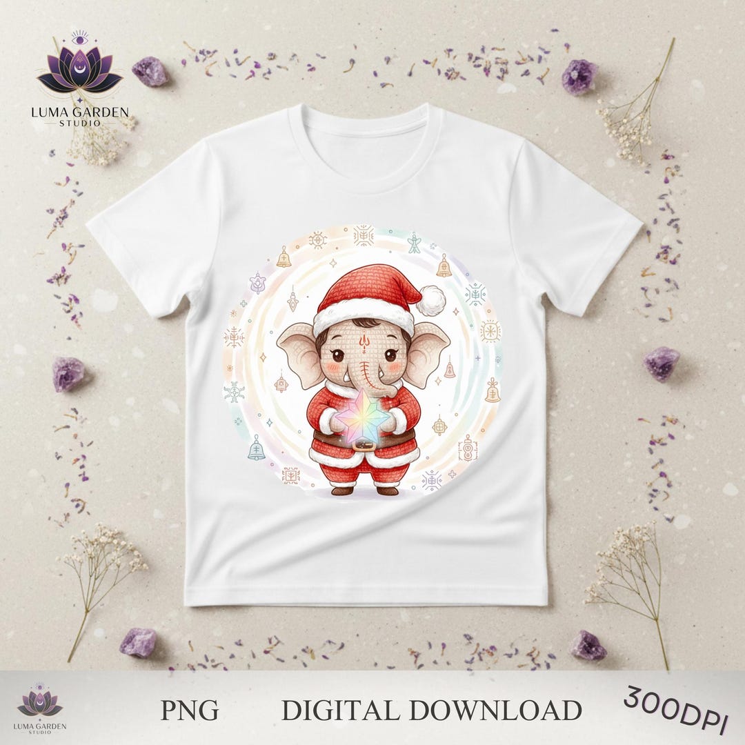 Santa Ganesha Star PNG | Christmas Spiritual Art | Healing Energy ...