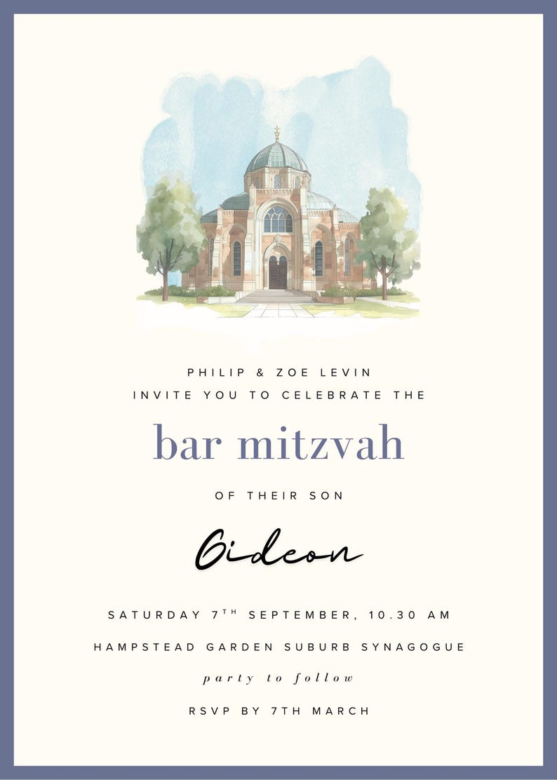 Editable Bar/bat Mitzvah Invitation Template • Holy Land Collection ...