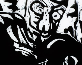 Horror Lino Print - Etsy