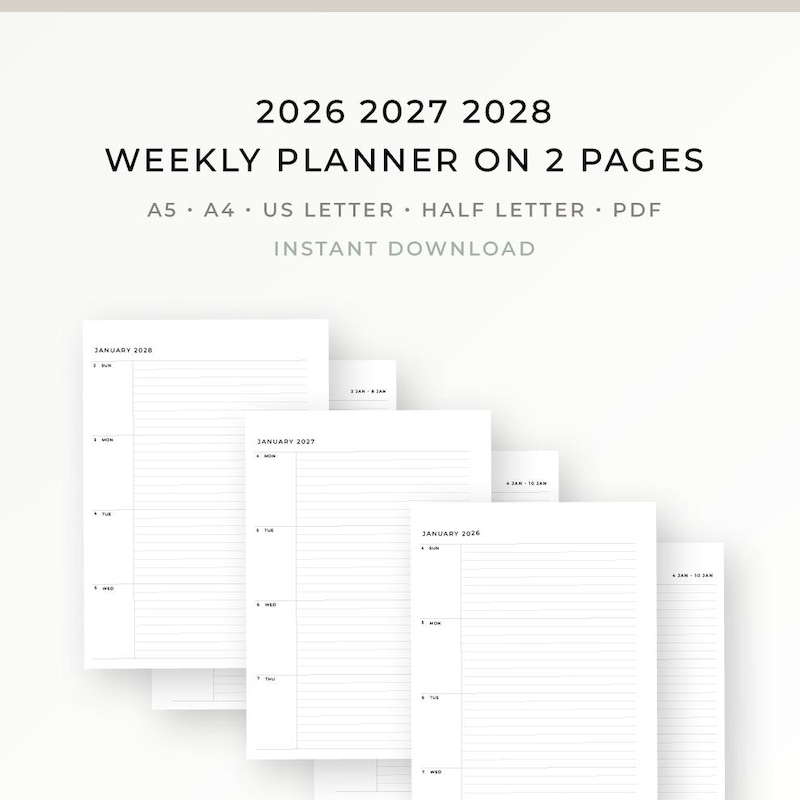 Monthly Planner 2027 2028 - Etsy