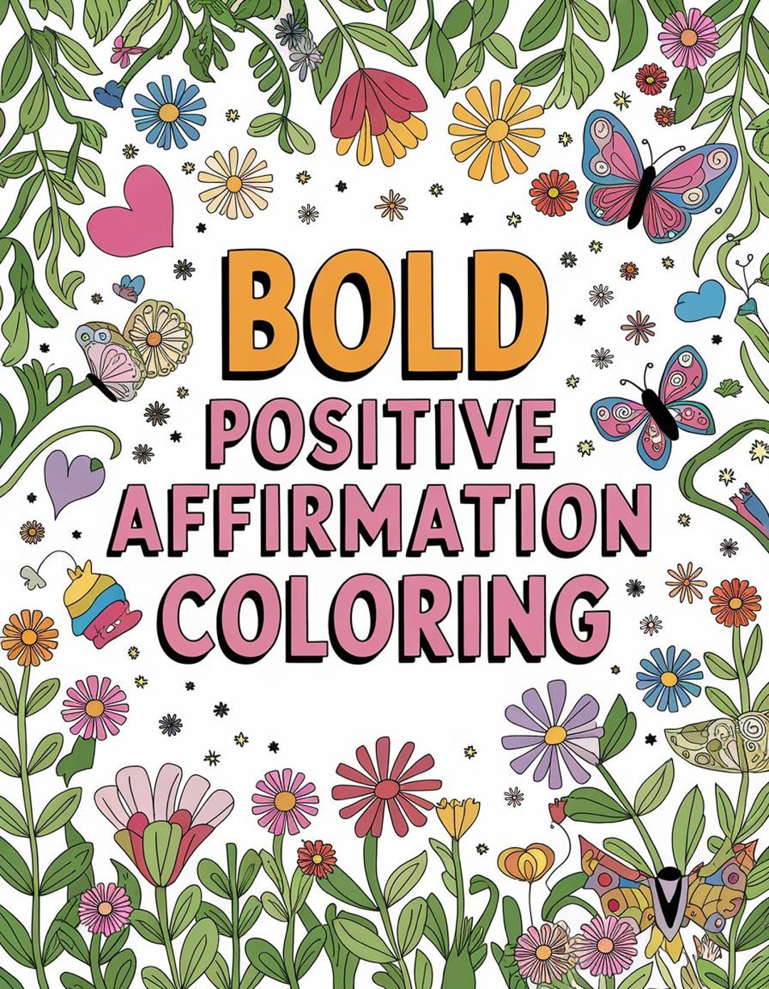 Positive Affirmations Coloring Book | Motivational Quotes and Floral ...