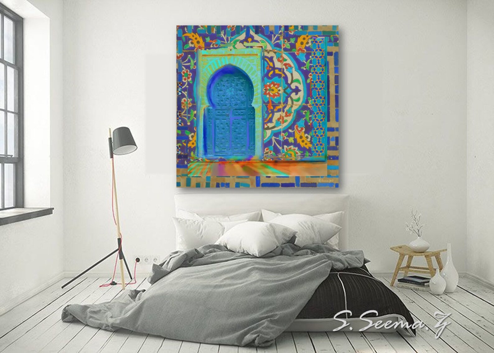 Moroccan Doorway Architecture Islamic Art Blue Door Print | Etsy