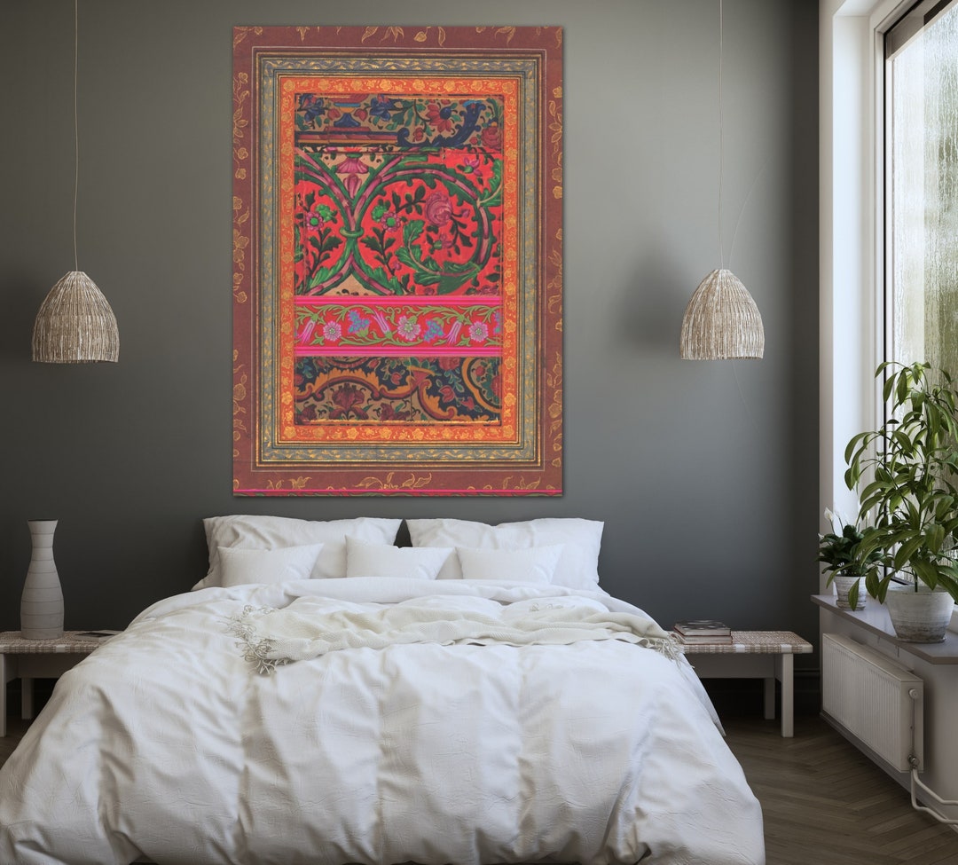 Persian Tapestry Art, Floral Design, Living Room, Mediterranean Art ...