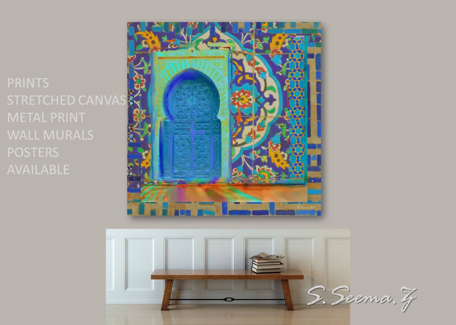 Moroccan Doorway Architecture Islamic Art Blue Door Print | Etsy