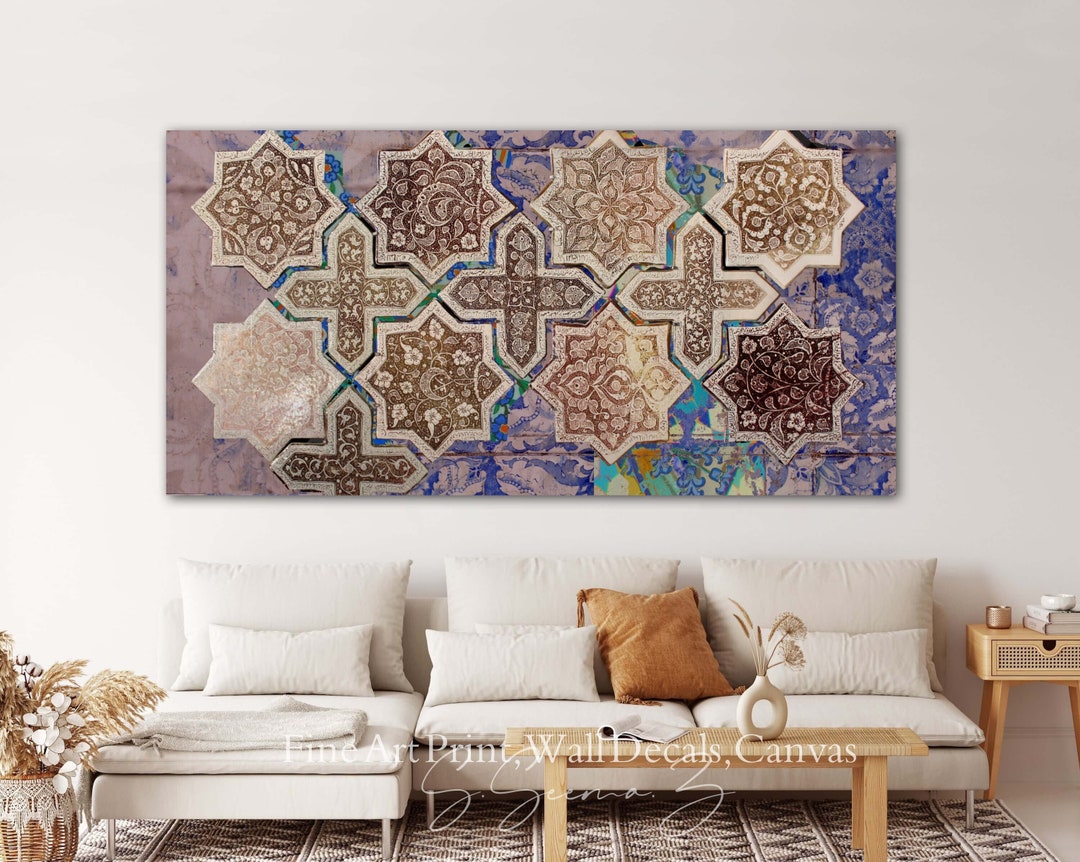 Spanish Tiles Living Room- Wall Art Display - Housewarming Art ...