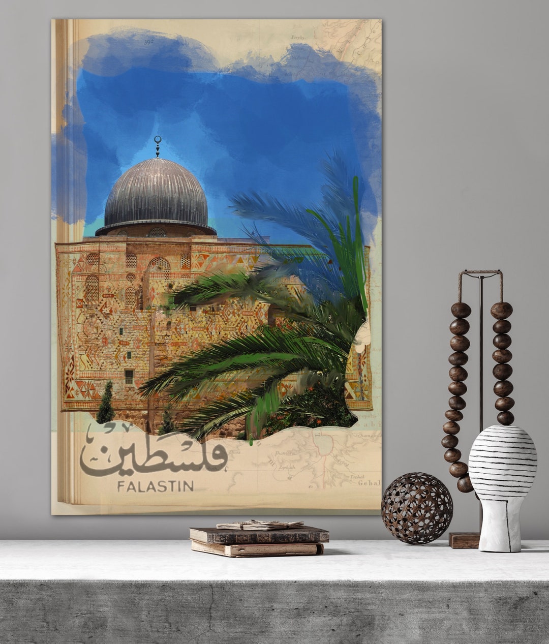 Al Aqsa Mosque Palestine Poster Arab Art Palestine Wall Art Gaza ...