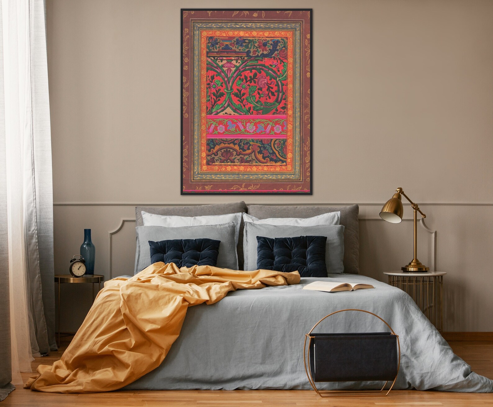 Persian Tapestry Art Floral Design Living Room | Etsy