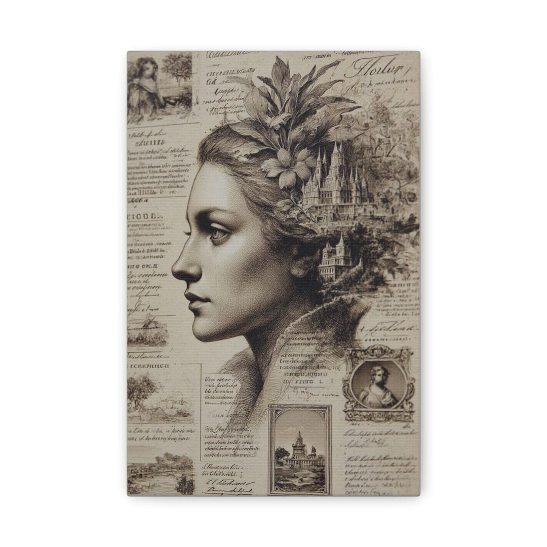 Vintage Portrait Collage Canvas | Classical Woman Wall Art - Etsy