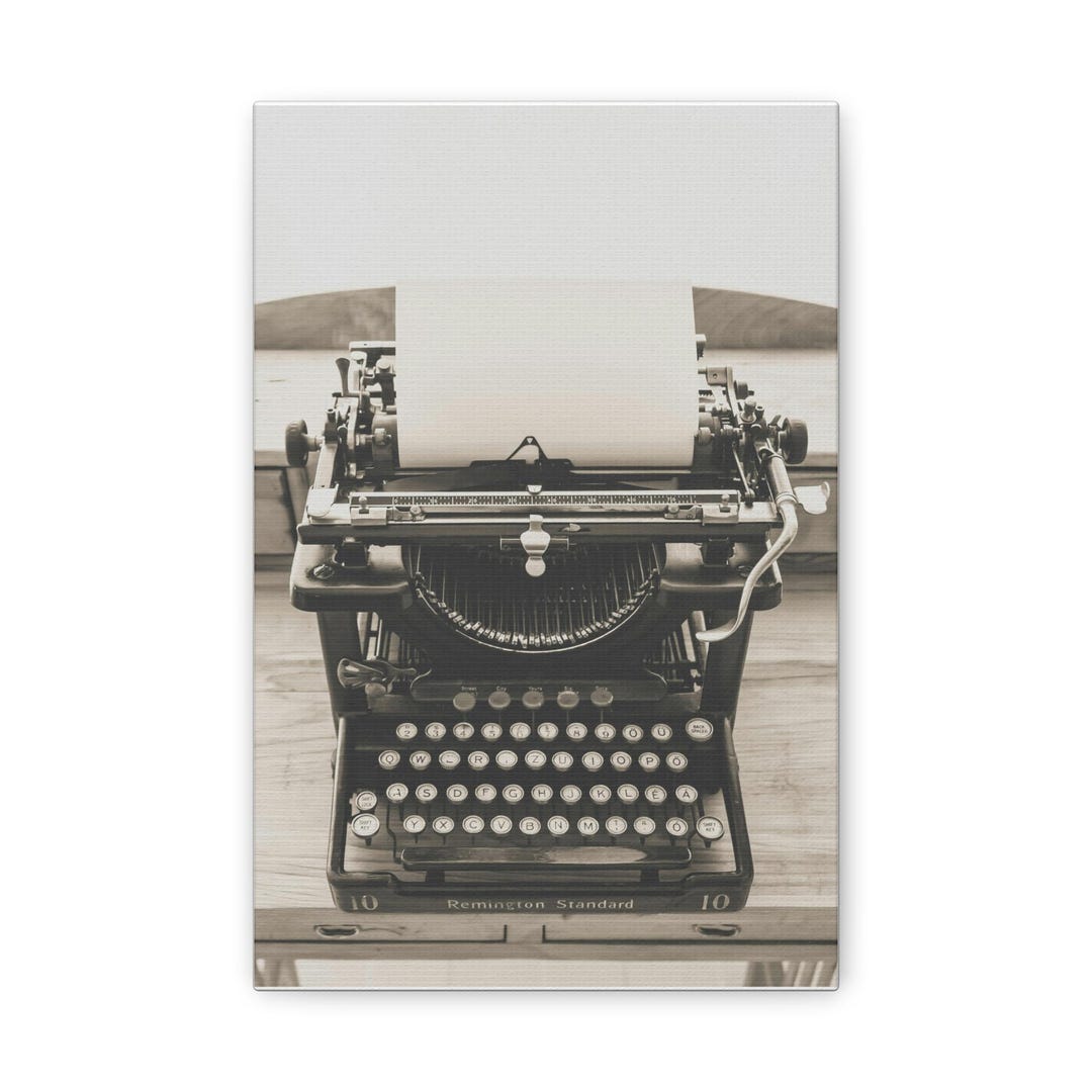 Vintage Typewriter Canvas | Sepia Writer Wall Art - Etsy