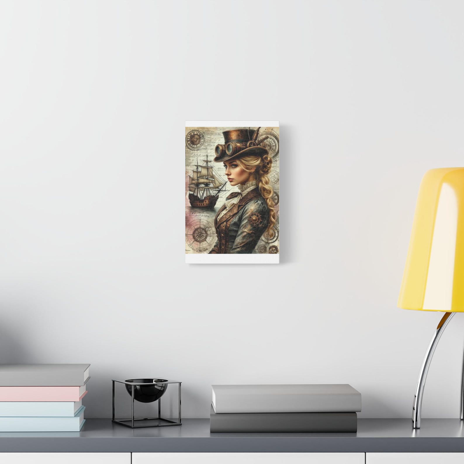 Steampunk Pirate Captain Portrait Canvas | Nautical Ship, Vintage ...