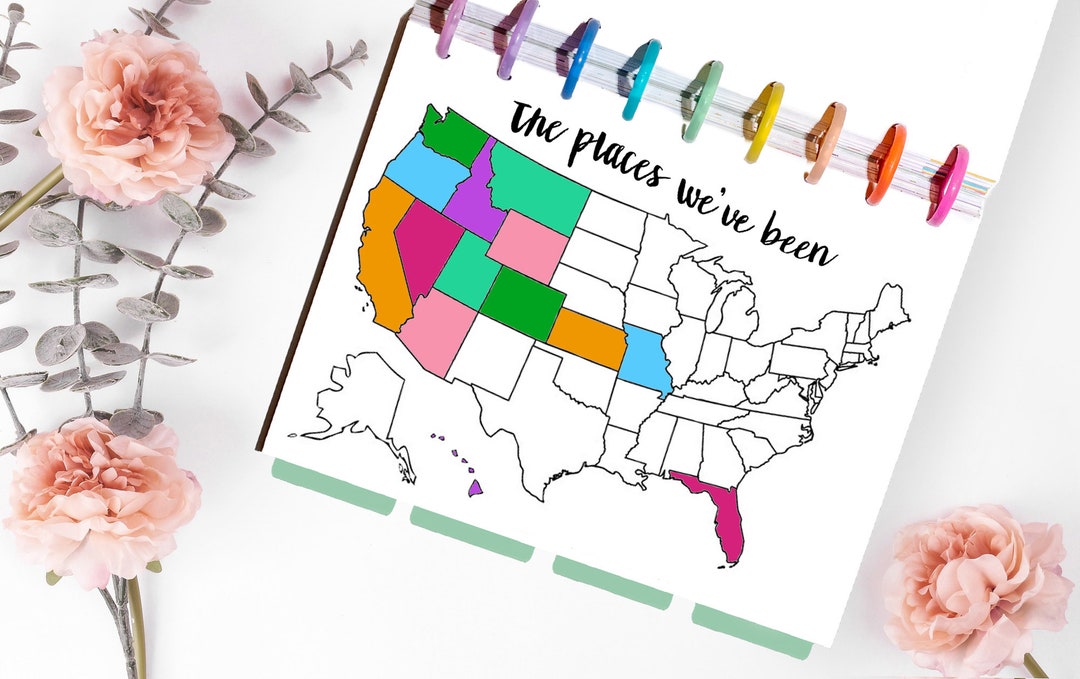 Happy Planner, Us Map, Road Trip Tracker for Happy Planner Classic ...