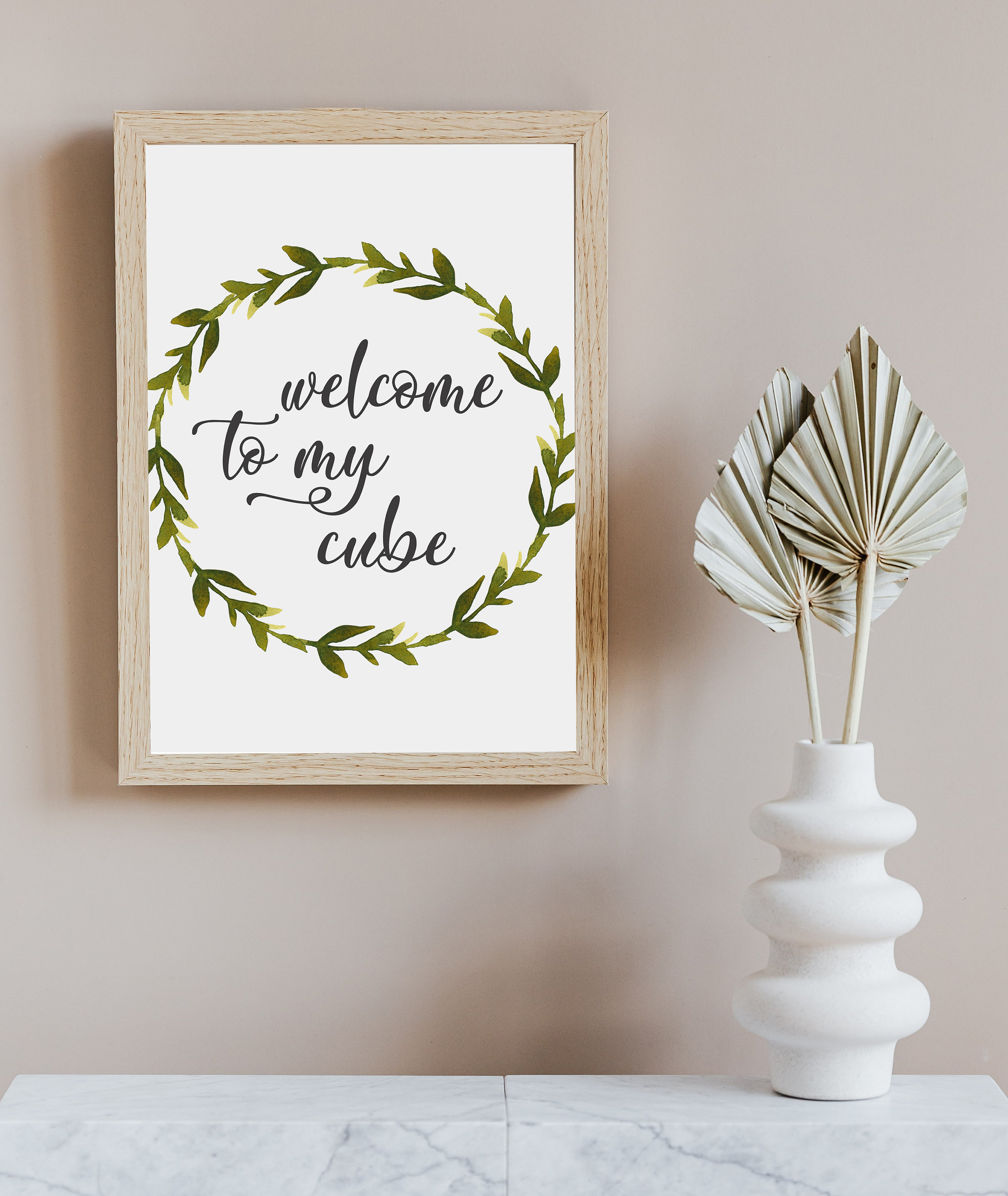Welcome to My Cube Office Print Purple Watercolor Printable - Etsy