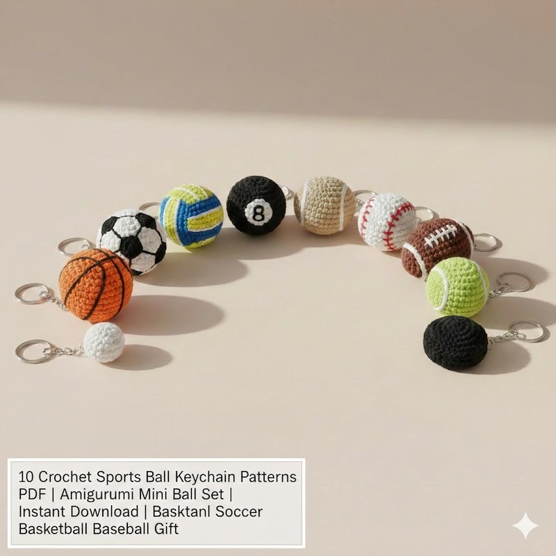 Sports Keychain Crochet - Etsy UK