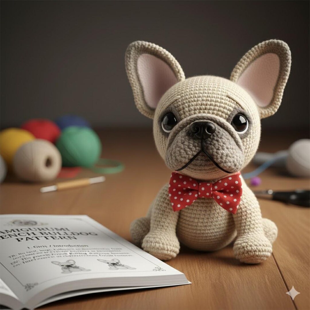French Bulldog Crochet Pattern Amigurumi,realistic Frenchie Puppy PDF ...
