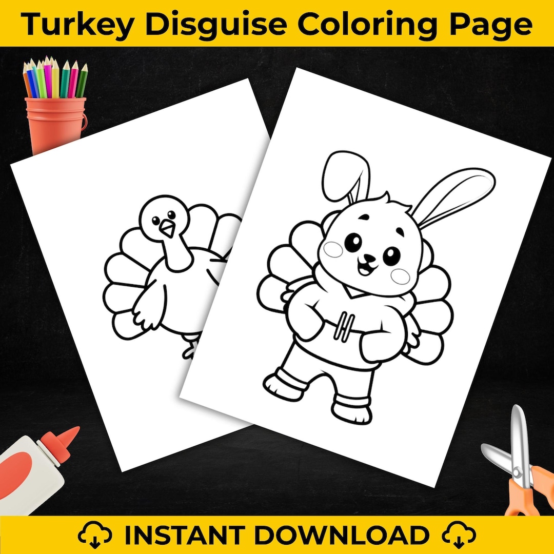 Bunny Turkey Disguise Template – Thanksgiving School Craft (PDF) - Etsy UK